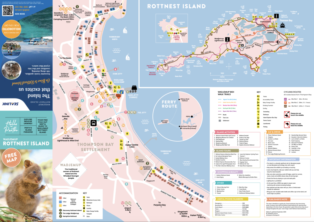 Rottnest Island Map - Hello Perth